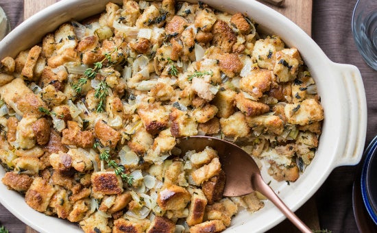 Traditional Stuffing Made with White Bread, Plenty of Butter, and Fresh ...