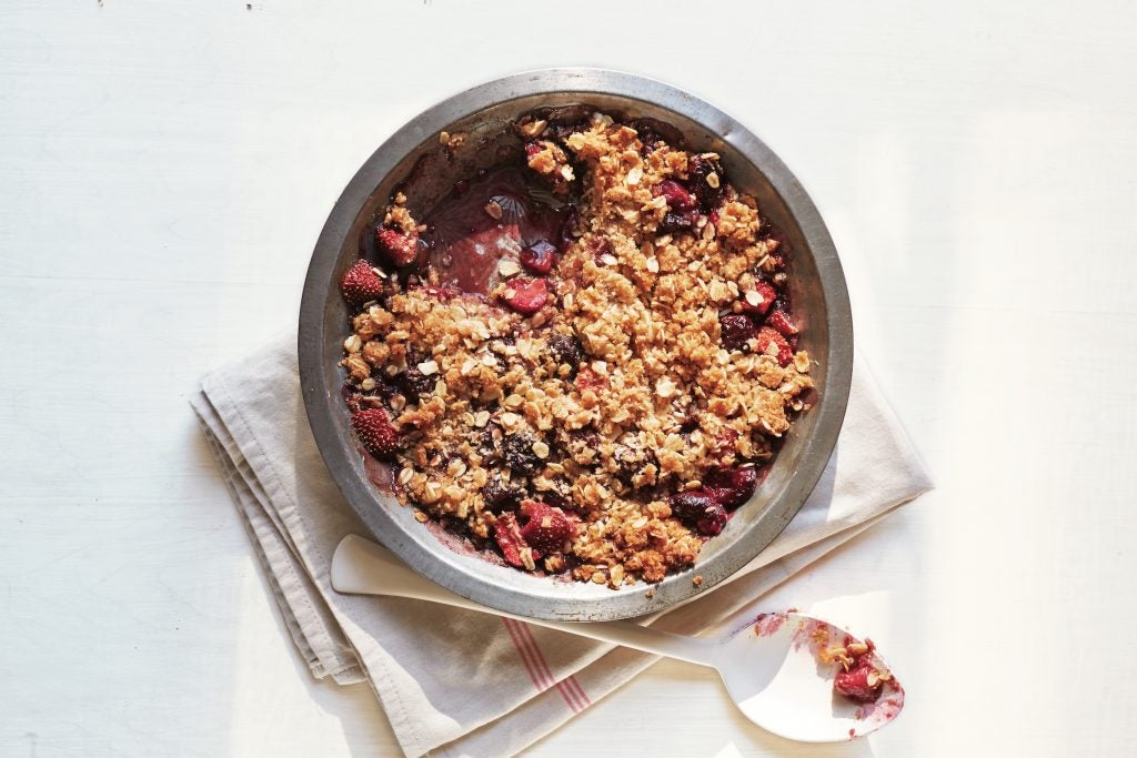 Rhubarb and Raspberry Rye Crisp | TASTE
